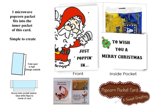 Printable Poppin in to Wish You Merry Christmas Popcorn Card For ...