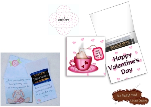 Printable Valentine Youre My Cup Of Tea Pocket Card With Envelope ...
