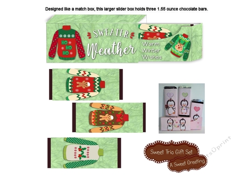 Ugly Sweater Weather Trio 1.55 Ounce Chocolate Bar Gift Set ...