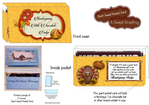 Printable Thanksgiving Day Fudge Pocket Card For Giant 7 oz. Candy Bar ...