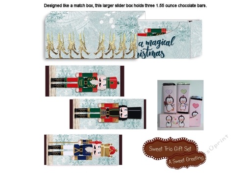 Printable Nutcrackers Holiday Gift Box For Three 1.55 ounce Candy Bars ...