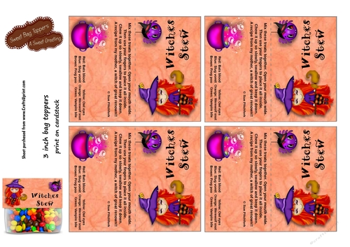 DIY Witches Stew 3 inch Halloween Treat Bag Toppers - CUP998837_80573 ...