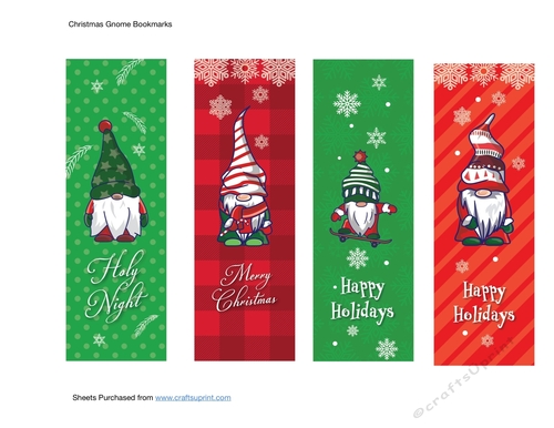 Christmas Gnome Bookmarks - CUP1242002_87117 | Craftsuprint