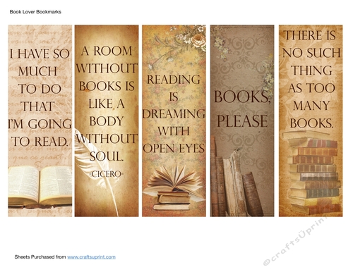 Book Lovers Bookmarks - CUP1245681_87117 | Craftsuprint