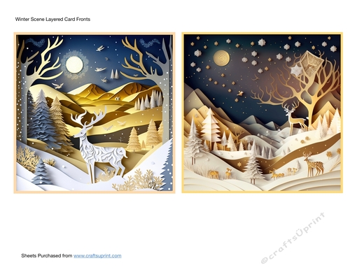 Winter Scene layered Card Toppers - CUP1245894_87117 | Craftsuprint