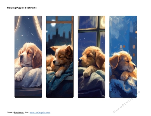 Sleeping Puppies Bookmarks - CUP1255956_87117 | Craftsuprint
