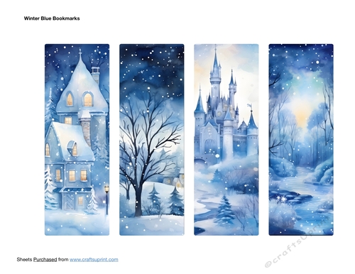 Winter Blue Bookmarks - CUP1257338_87117 | Craftsuprint