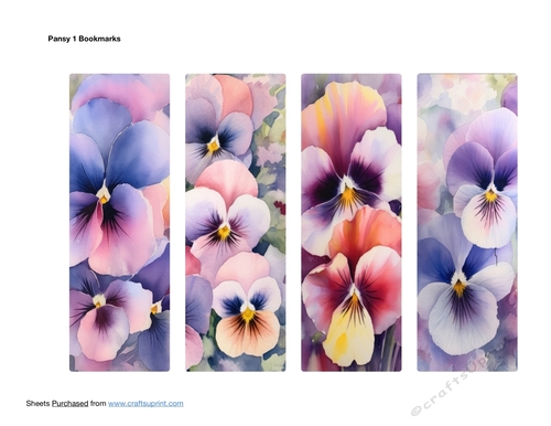 Pansy 1 Bookmarks - CUP1257716_87117 | Craftsuprint