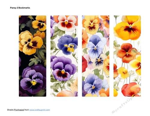 Pansy 2 Bookmarks - CUP1257717_87117 | Craftsuprint