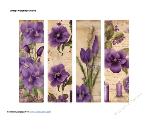 Vintage Violet Bookmarks - CUP1258463_87117 | Craftsuprint