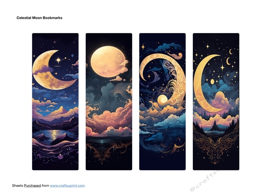 Celestial Moon Bookmarks - CUP1258912_87117 | Craftsuprint