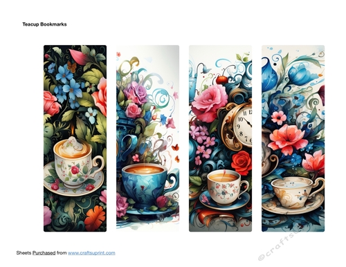 Teacup Bookmarks - CUP1259364_87117 | Craftsuprint