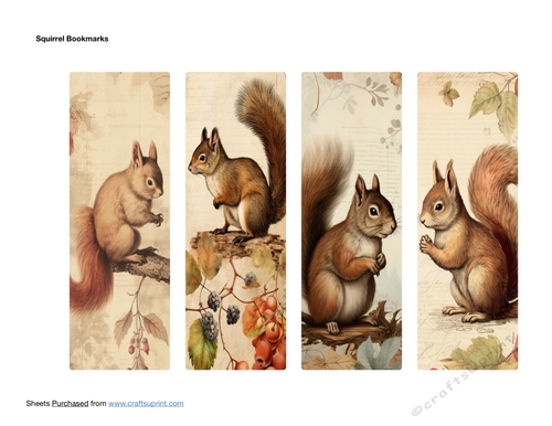 Squirrel Bookmarks - CUP1259365_87117 | Craftsuprint