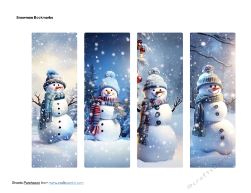 Snowman Bookmarks - CUP1260089_87117 | Craftsuprint
