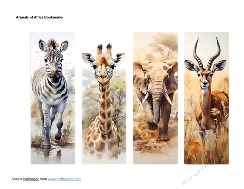 Animals of Africa Bookmarks - CUP1260343_87117 | Craftsuprint