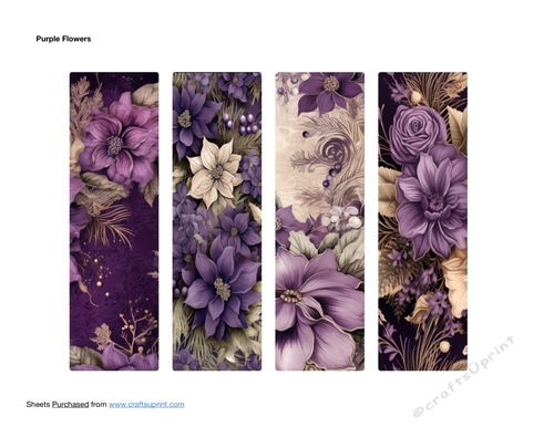 Purple Flowers Bookmarks - CUP1260782_87117 | Craftsuprint