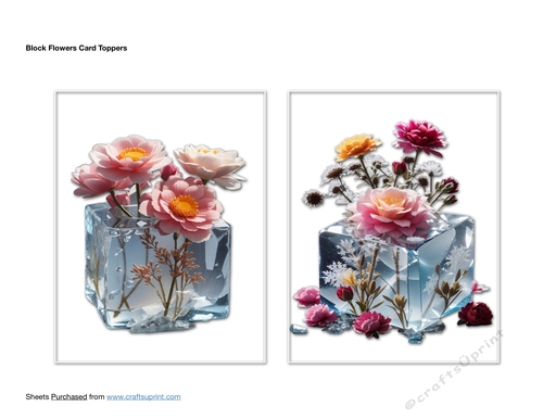 Block Flowers Card Toppers - CUP1263084_87117 | Craftsuprint