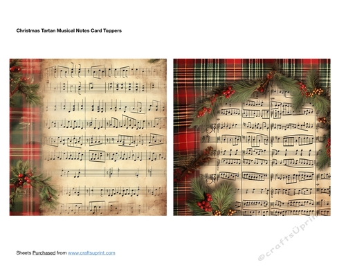 Christmas Tartan Musical Notes Card Toppers - CUP1265072_87117 ...