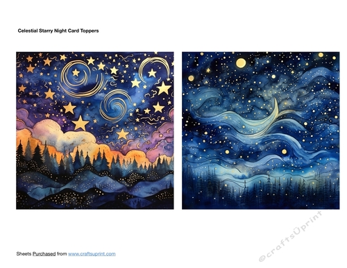 Celestial Starry Night Card Toppers - CUP1265684_87117 | Craftsuprint