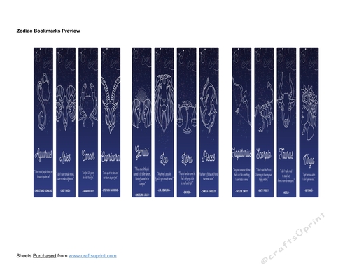 Zodiac Bookmarks - CUP1265692_87117 | Craftsuprint