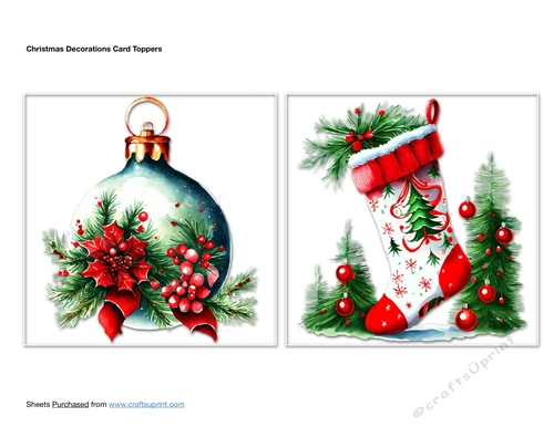 Christmas Decorations Card Toppers - CUP1266863_87117 | Craftsuprint