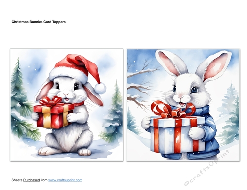 Christmas Bunnies Card Toppers - CUP1267566_87117 | Craftsuprint