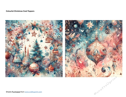 Colourful Christmas Card Toppers - CUP1267987_87117 | Craftsuprint