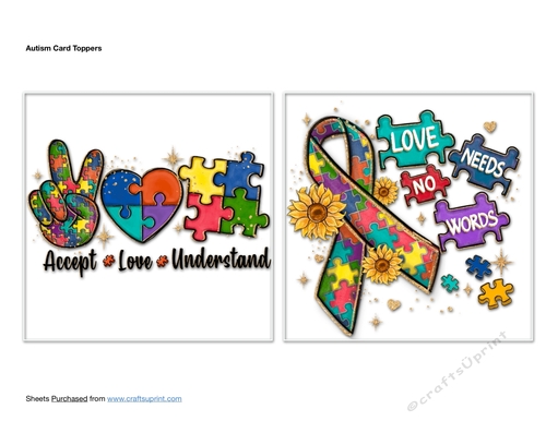 Autism Card Toppers - CUP1269321_87117 | Craftsuprint