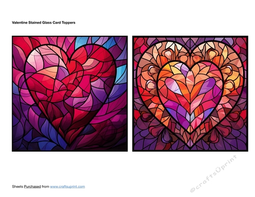 Valentine Stained Glass Card Toppers - CUP1270025_87117 | Craftsuprint