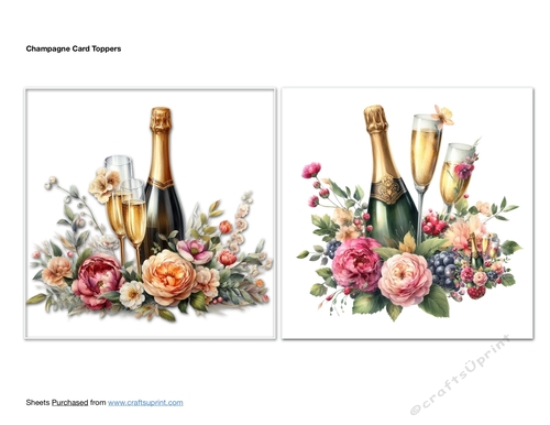 Champagne Card Toppers - CUP1270521_87117 | Craftsuprint
