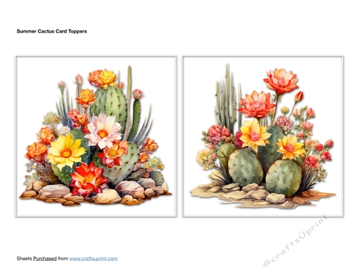 Summer Cactus Card Toppers - CUP1278138_87117 | Craftsuprint