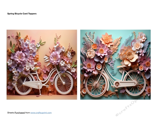 Spring Bicycle Card Toppers - CUP1279706_87117 | Craftsuprint