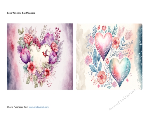 Boho Valentine Card Toppers - CUP1280232_87117 | Craftsuprint