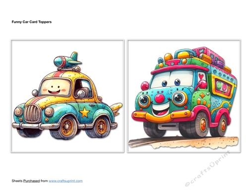 Funny Car Card Toppers - CUP1281253_87117 | Craftsuprint