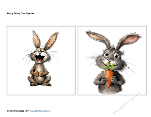 Funny Bunny Card Toppers - CUP1282950_87117 | Craftsuprint