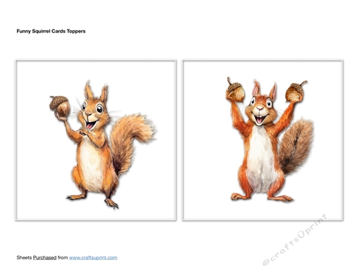 Funny Squirrel Cards Toppers - CUP1283334_87117 | Craftsuprint
