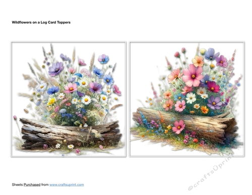 Wildflowers on a Log Card Toppers - CUP1284009_87117 | Craftsuprint