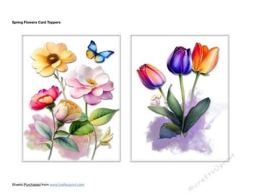 Spring Flowers Card Toppers - CUP1285463_87117 | Craftsuprint