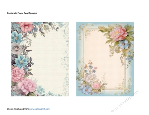 Rectangle Floral Card Toppers - CUP1286167_87117 | Craftsuprint
