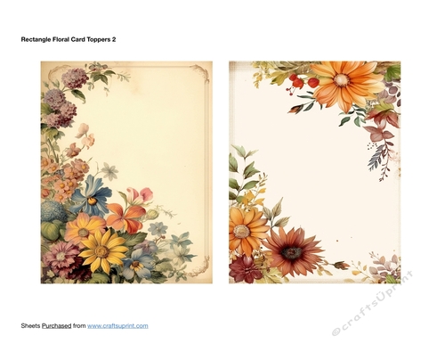 Rectangle Floral Card Toppers 2 - CUP1286971_87117 | Craftsuprint