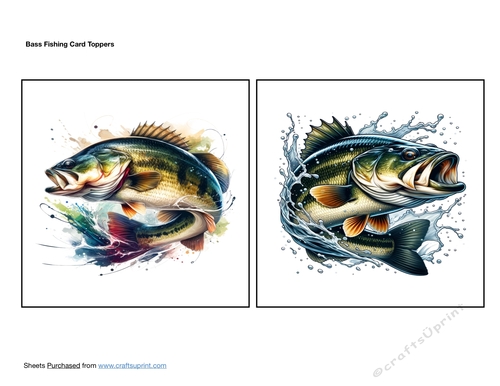 Bass Fishing Card Toppers - CUP1287689_87117 | Craftsuprint