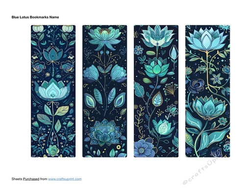 Blue Lotus Bookmarks - CUP1289681_87117 | Craftsuprint