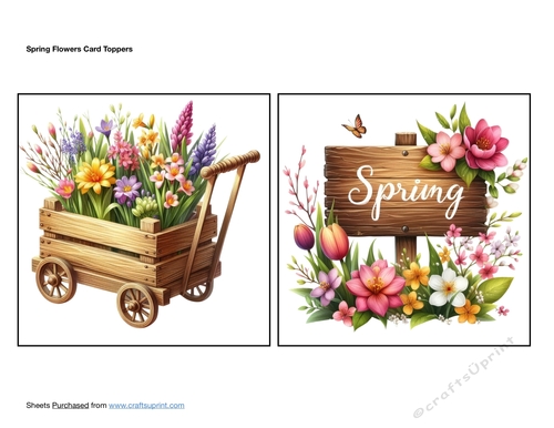 Spring Flowers Card Toppers - CUP1290077_87117 | Craftsuprint