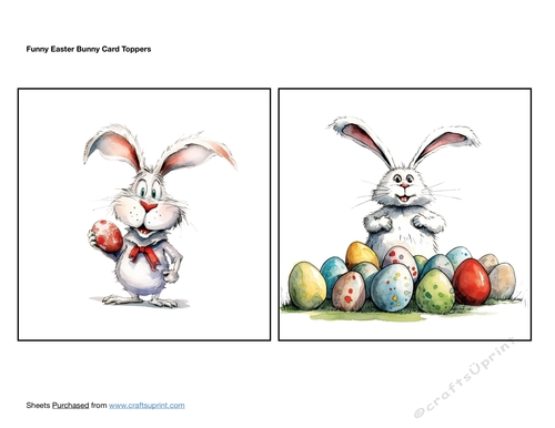 Funny Bunny Card Toppers - CUP1290408_87117 | Craftsuprint