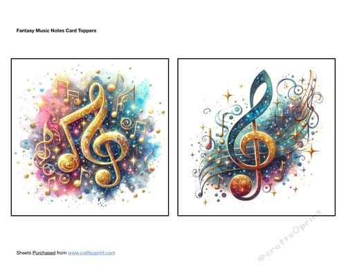 Fantasy Music Notes Card Toppers - CUP1292131_87117 | Craftsuprint