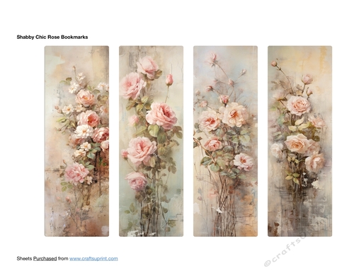 Shabby Chic Rose Bookmarks - CUP1292293_87117 | Craftsuprint