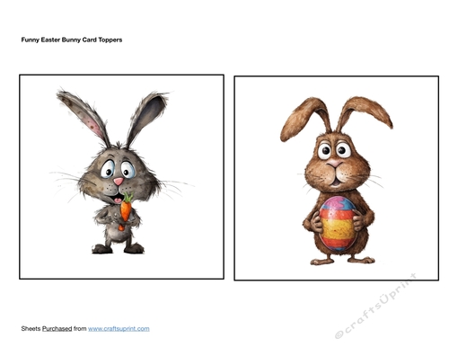 Funny Easter Bunny Card Toppers - CUP1292571_87117 | Craftsuprint