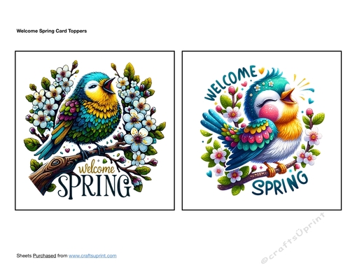 Welcome Spring Card Toppers - CUP1292954_87117 | Craftsuprint