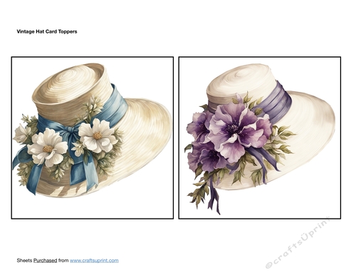 Vintage Hat Card Toppers - CUP1294060_87117 | Craftsuprint