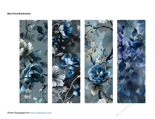 Blue Floral Bookmarks - CUP1294338_87117 | Craftsuprint